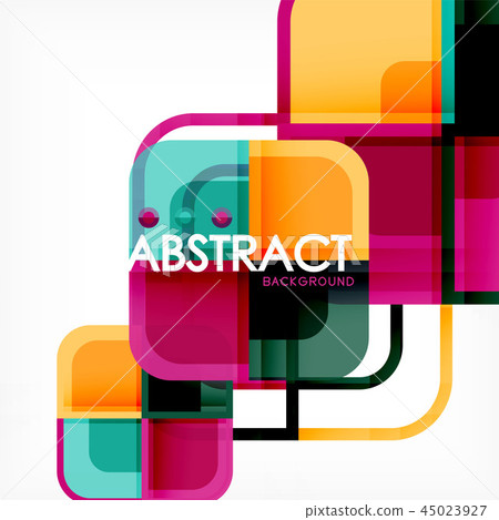 Colorful round squares modern geometric background - Stock Illustration ...