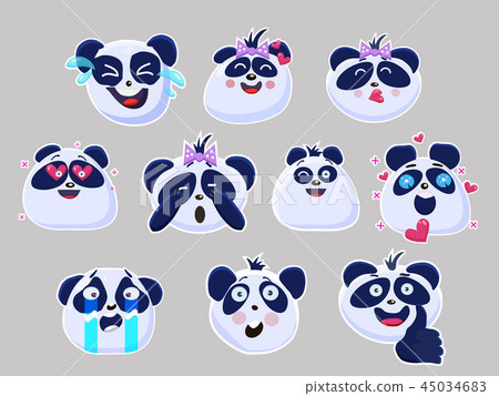 Vector set of cute funny emoji characters. -插圖素材 [45034683] - PIXTA圖庫