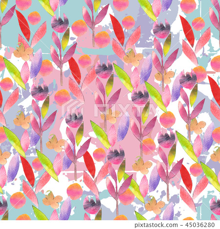 Watercolor seamless pattern - Stock Illustration [45036280] - PIXTA