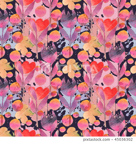 Watercolor seamless pattern - Stock Illustration [45036302] - PIXTA