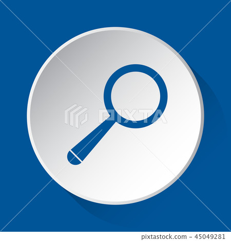 magnifier - simple blue icon on white button - Stock Illustration ...