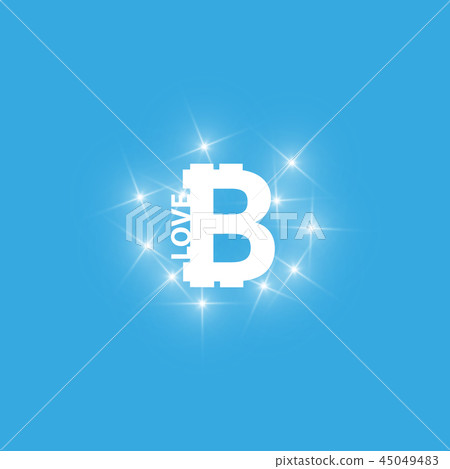 I love Digital bitcoins symbol with light... - Stock Illustration ...