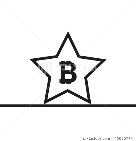 Bitcoin coin with stars. Abstract Falling... - Stock Illustration ...