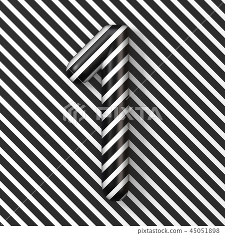 Black and white stripes Number 1 ONE 3D - Stock Illustration [45051898 ...