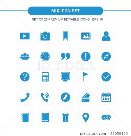 Mix icons set vector - Stock Illustration [45059123] - PIXTA