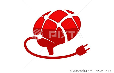 Brain Plug Logo Design Template Vector - Stock Illustration [45059547 ...