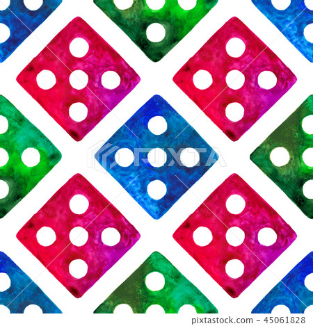 Watercolor hand painted geometric seamless... - Stock Illustration ...