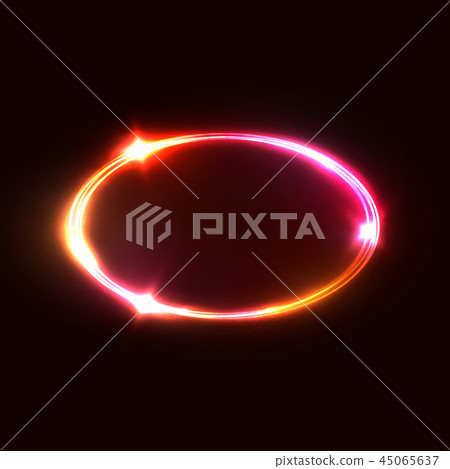 Oval frame. Neon sign with light sparkles.... - Stock Illustration ...