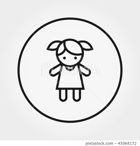 Doll. Toy. Universal Icon. Vector. Editable... - Stock Illustration ...