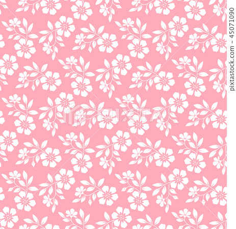 Flower pattern. Seamless white and pink ornament. - Stock Illustration ...