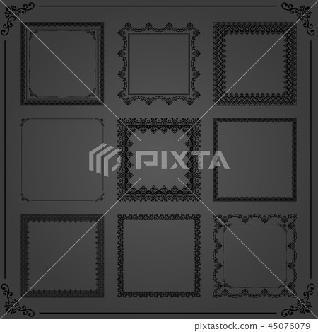 Vintage Set of Vector Square Elements - Stock Illustration [45076079 ...