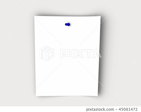 paper on white background with blue pin - Stock Illustration [45081472 ...
