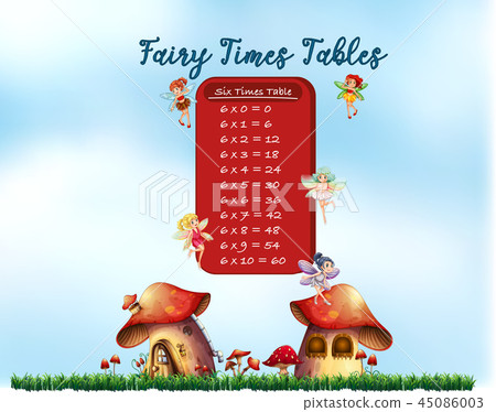 Six times tables fairy theme-插圖素材 [45086003] - PIXTA圖庫