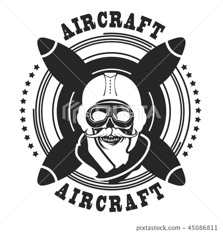aviator skull emblem - Stock Illustration [45086811] - PIXTA