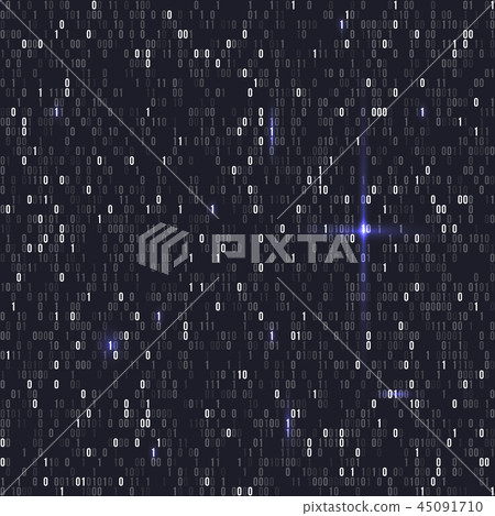 Binary code with numbers one and zero on dark... - Stock Illustration [45091710] - PIXTA