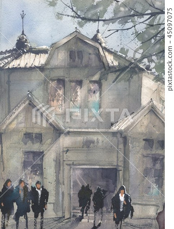 Passerby background material - Stock Illustration [45097075] - PIXTA