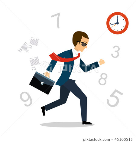 Running After Time - Stock Illustration [45100515] - PIXTA