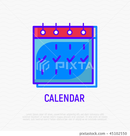 Calendar thin line icon. Vector illustration. - Stock Illustration ...