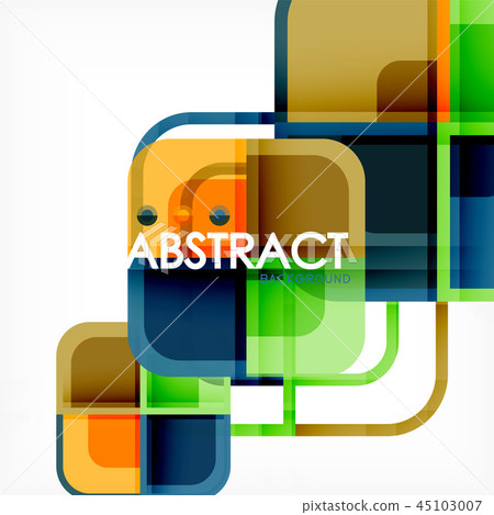 Colorful round squares modern geometric background - Stock Illustration ...