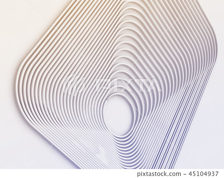 White geometric architectural design elements, 3D - Stock Illustration ...