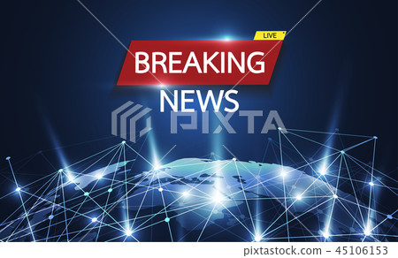 Breaking news live on world map connection - Stock Illustration ...