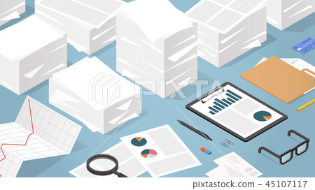 Isometric Paper Work illustration - Stock Illustration [45107117] - PIXTA
