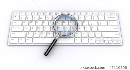 Keyboard and magnifying glass - Stock Illustration [45110806] - PIXTA