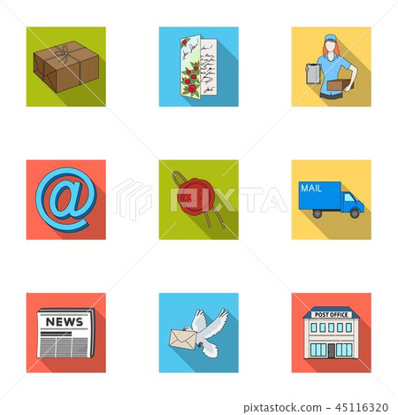 Postman, envelope, mail box and other... - Stock Illustration [45116320 ...