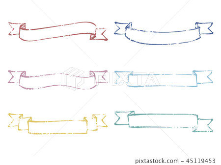 Stamp style ribbon ribbon set - Stock Illustration [45119453] - PIXTA