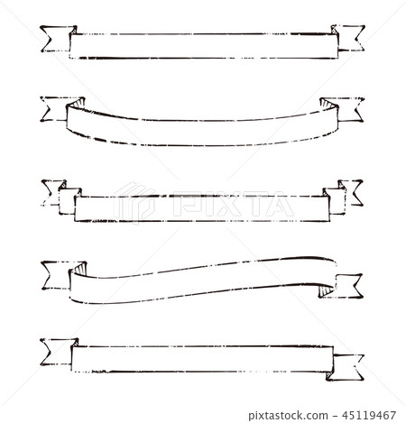 Stamp-style ribbon ribbon set (black) - Stock Illustration [45119467 ...