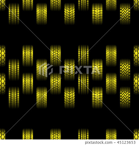 Yellow tire tracks background - Stock Illustration [45123653] - PIXTA