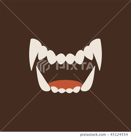 White Fang icon isolated on neutral background. - Stock Illustration ...