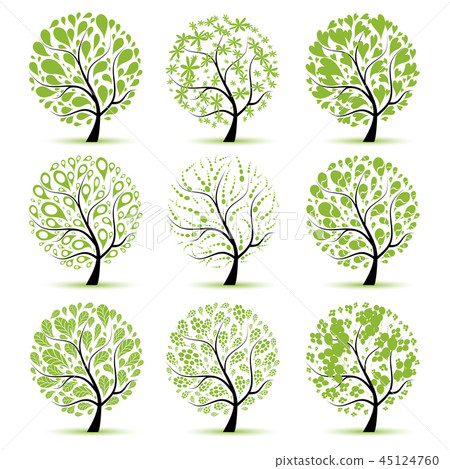 Art tree collection for your design - Stock Illustration [45124760] - PIXTA