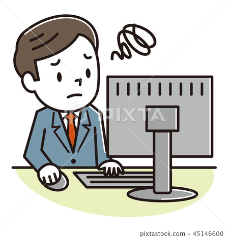 Businessman personal computer trouble - Stock Illustration [45146600 ...