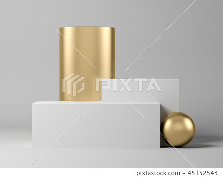Abstract geometric shape on grey 3d rendering - Stock Illustration ...