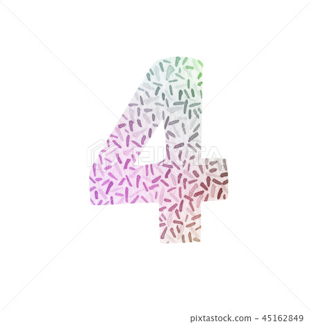 4 watercolor illustrations of numbers - Stock Illustration [45162849 ...