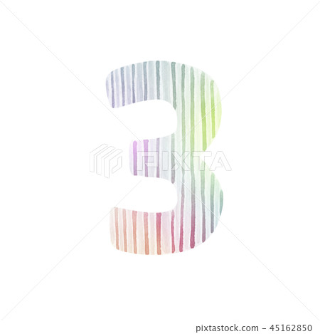 3 watercolor illustrations of numbers - Stock Illustration [45162850 ...