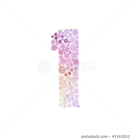 Number one watercolor illustration - Stock Illustration [45162852] - PIXTA