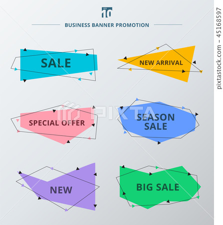 Set of sale promotion and discount offer ribbons - Stock Illustration ...
