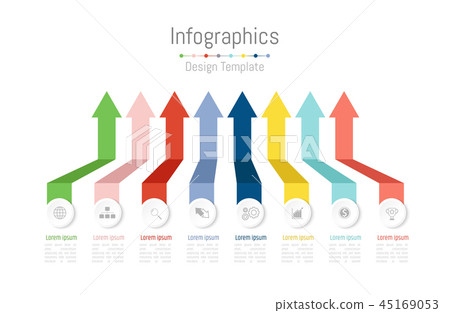 Infographic design elements with 8 options. - Stock Illustration ...