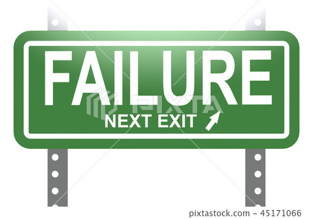 Failure word with green sign board isolated - Stock Illustration ...