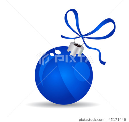 Christmas ball - Blue - Decorated design - Stock Illustration [45171446 ...