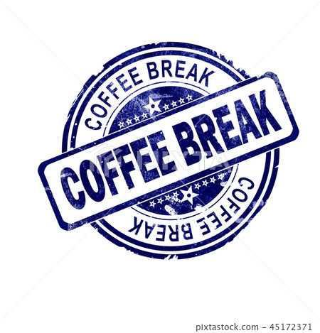 Coffee break word with blue round stamp - Stock Illustration [45172371 ...