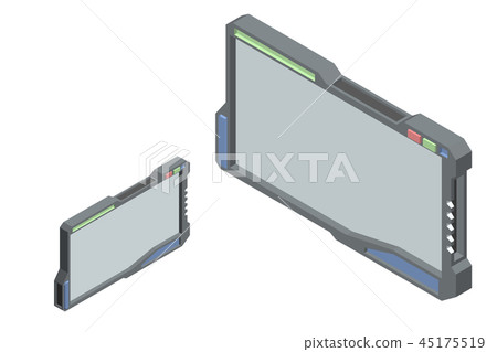 Futuristic monitor. Isolated on white background. - Stock Illustration ...