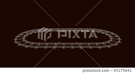 Railway track frame. Vector outline illustration. - Stock Illustration ...