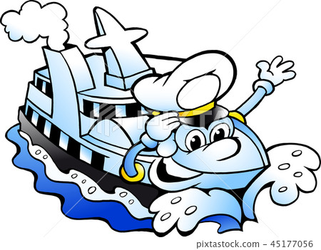 Happy Cruise Ship Captain Mascot - Stock Illustration [45177056] - PIXTA