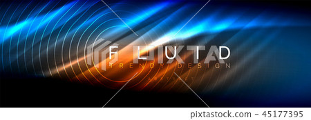 Neon glowing fluid wave lines, magic energy... - Stock Illustration ...