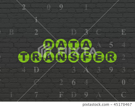 Data concept: Data Transfer on wall background - Stock Illustration ...