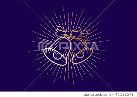 Christmas bells. Golden sign jingle bells with... - Stock Illustration ...