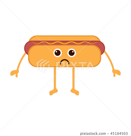 Isolated sad hot dog emote - Stock Illustration [45184503] - PIXTA